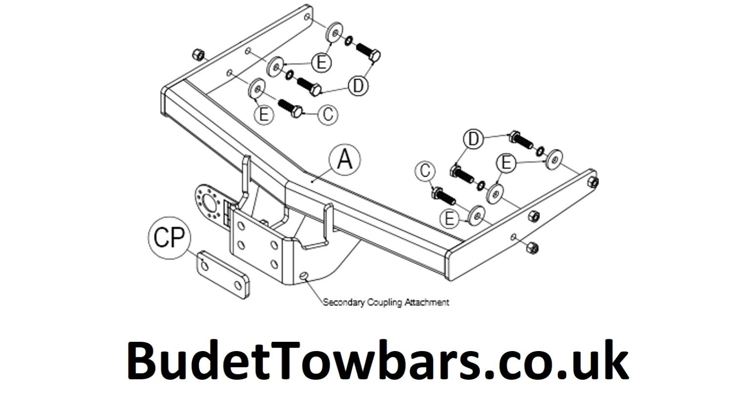 VW Transporter Tow Bar T6 T6.1 2015 2023 - PCT Flange Tow Bars Hitches ...